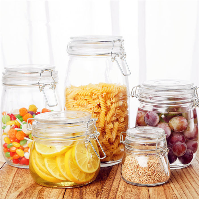 Wholesale Multifunctional Glass Food Storage Jars Airtight Lid ...